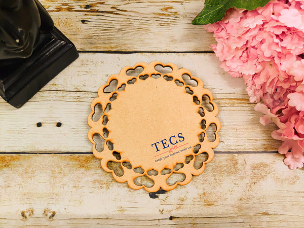 Circle Coasters With Hearts With Stand – Handilane