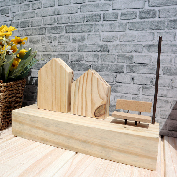 Hut Scenery Block Natural Wood Base A – Handilane