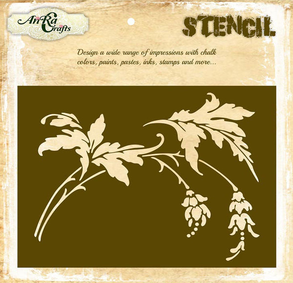 Leaves and Hanging Flowers Stencil – Handilane