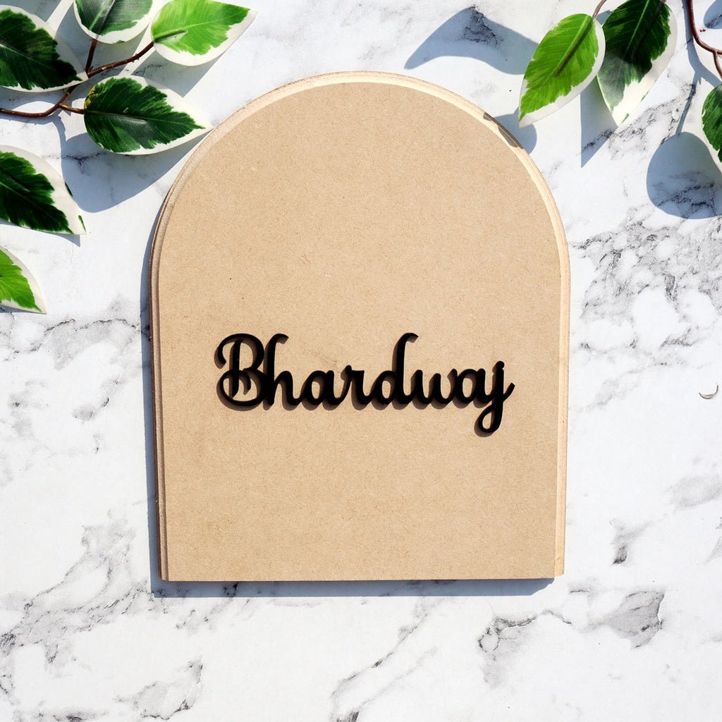 Arch Plank Nameplate Carved Edge – Handilane