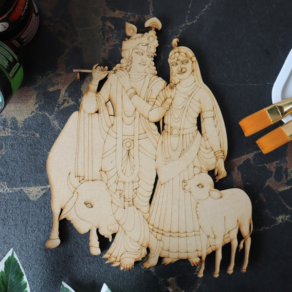 Shri Radhe Krishna Cutout Motif Pre Mark – Handilane