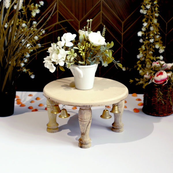 Circle Chauki With Wooden Legs And Bells – Handilane