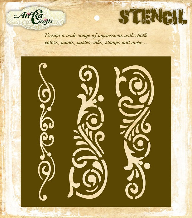 Scrolls Borders Stencil – Handilane