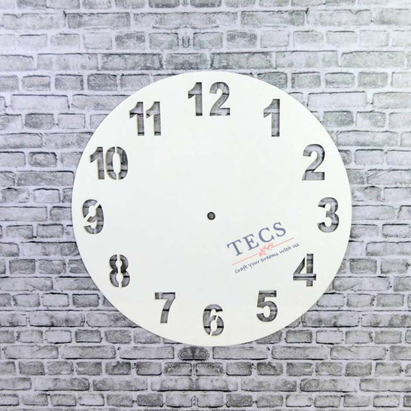 White Acrylic Clock Base with Number Cutouts – Handilane
