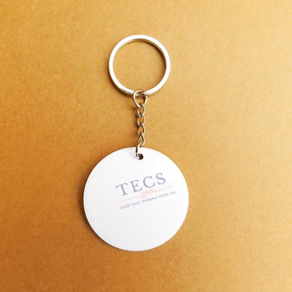 White Acrylic Key Chain Circle – Handilane