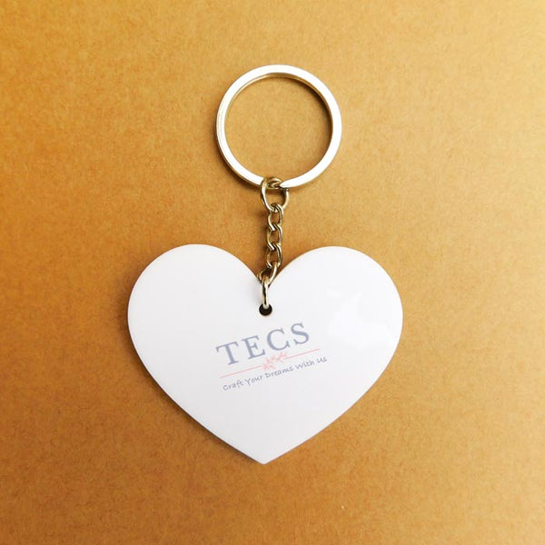 White Acrylic Key Chain Heart – Handilane