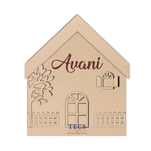 Personalized Custom Hut Shape Kids Nameplate – Handilane